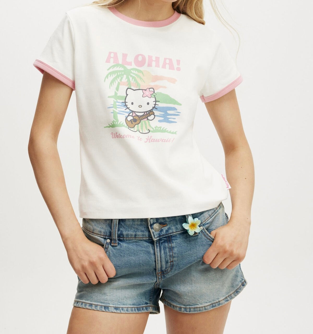 Hello Kitty Baby Tee Aloha ***Preorden*** – Candayelstore